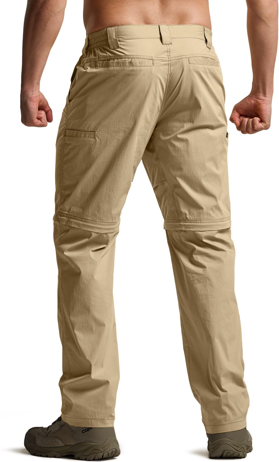 CQR Men's Convertible Cargo Tactical Pants, Water Resistant Outdoor Hiking Pants, Zip Off Lightweight Stretch Work Pants, Lightweight Convertible Cargo Charcoal, 34W x 30L