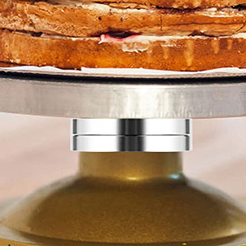 DOITOOL 3pcs Turntable Shaft Tabletop Accessories Cake Turntable Cake Stand Glass Round End Table Glass Tops Adapter for Glass Table to Rotate Non-Slip Mat Desktop Aluminum Alloy
