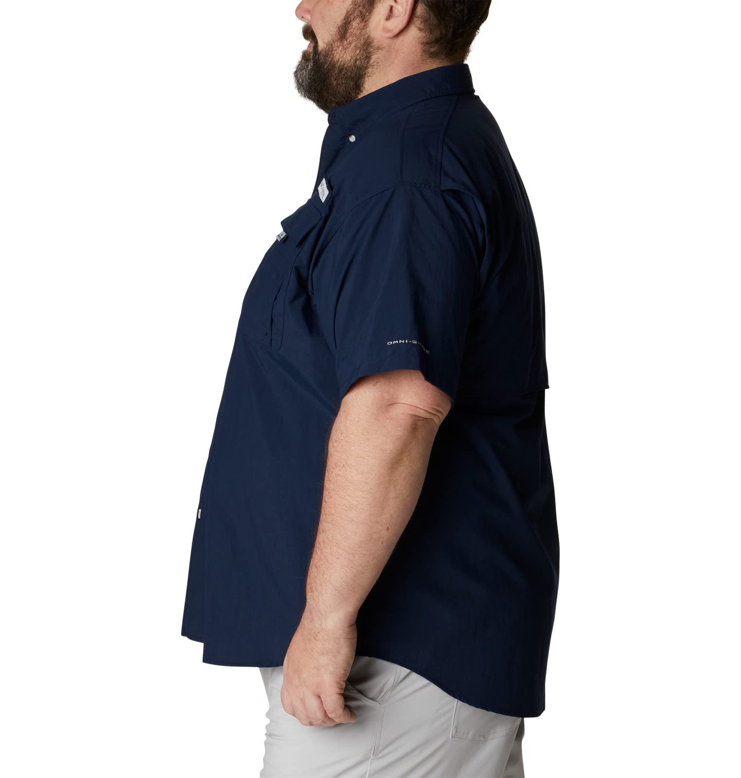 Columbia Men's Bahama II UPF 30 Short Sleeve PFG Fishing Shirt, Collegiate Navy, Large