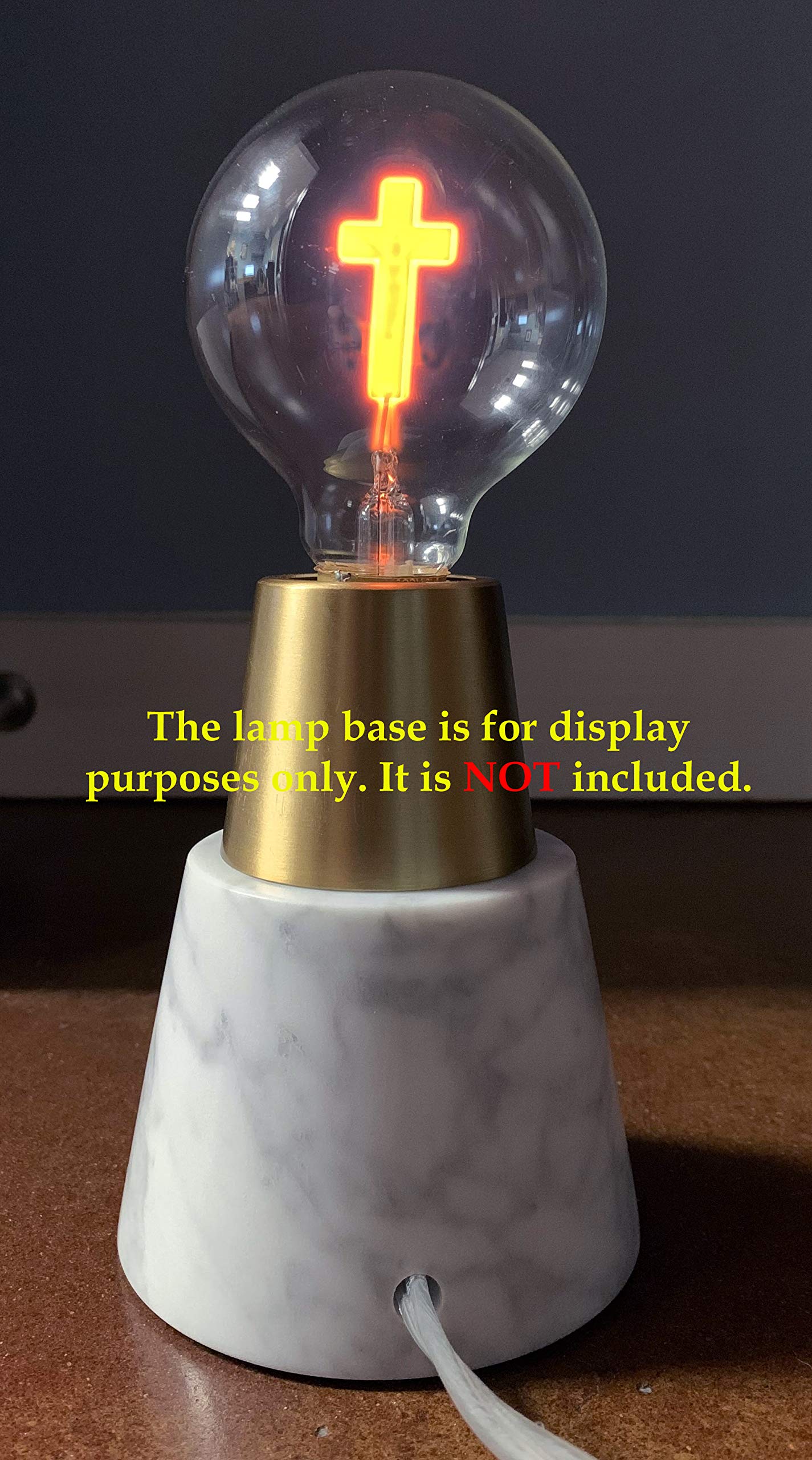 Mandala Crafts Christian Light Bulb Crucifix Bulb Jesus on The Cross Catholic Novelty Bulb 3W 120V for Pendant String Night Light (Standard Base 1 Bulb)