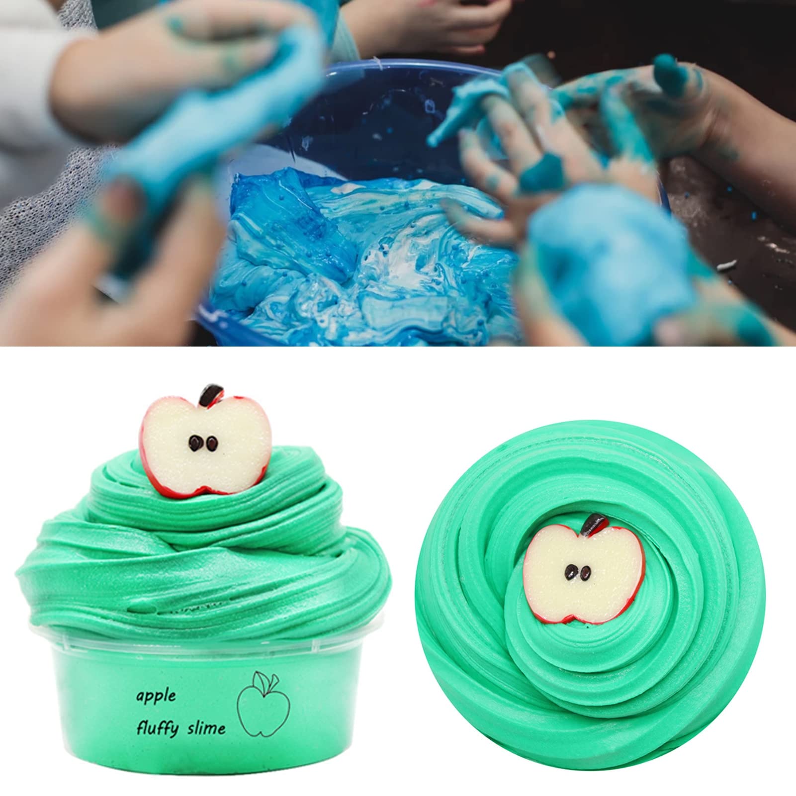 Butter Slime Kit, 1 Pack 60ml Slime Sludge Toy with Charm Fruits Scented Stress Relief Sensory Toy B Slime