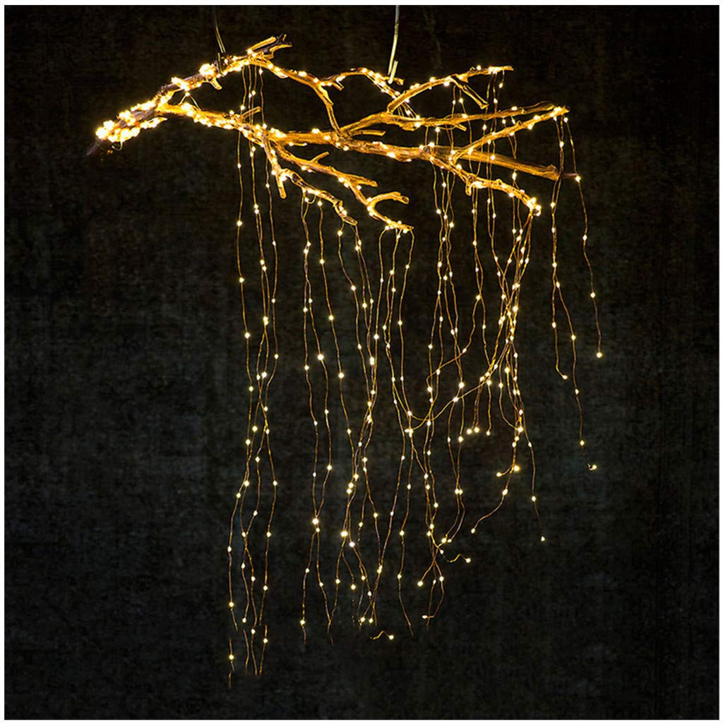 Christmas Tree Lights String Outdoor, 10 Strands LED Twinkle Neon Icicle Lights Fire-Fly Fairy Lights Patio Bush Plants Lighting Decorations, UL Safety (Warm White)
