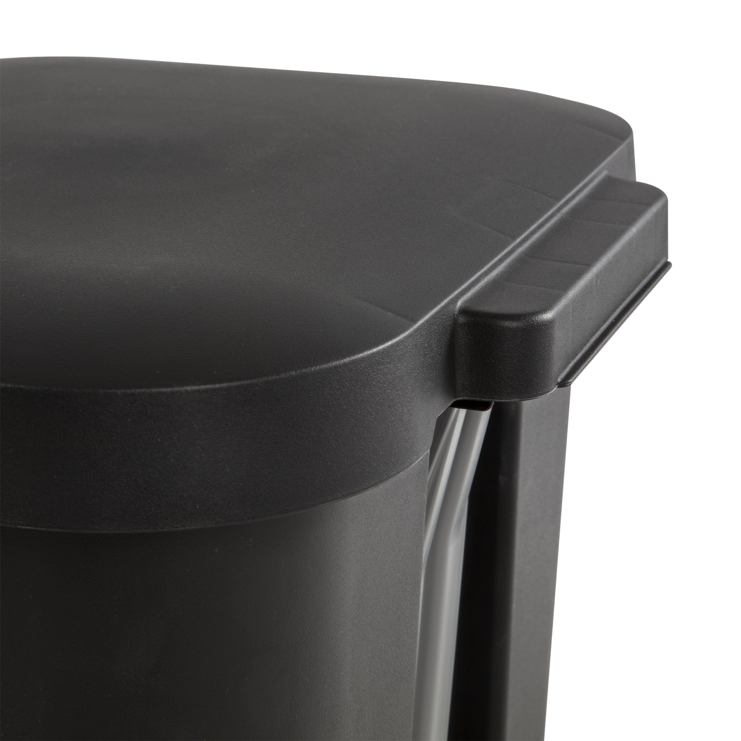 STERILITE 11.9 Gallon StepOn Wastebasket with Lid, Ideal in The Kitchen and Mudroom, Fits a Large 13 Gal Trash Liner, Pedal, Black Lid and Bin, 4-Pack