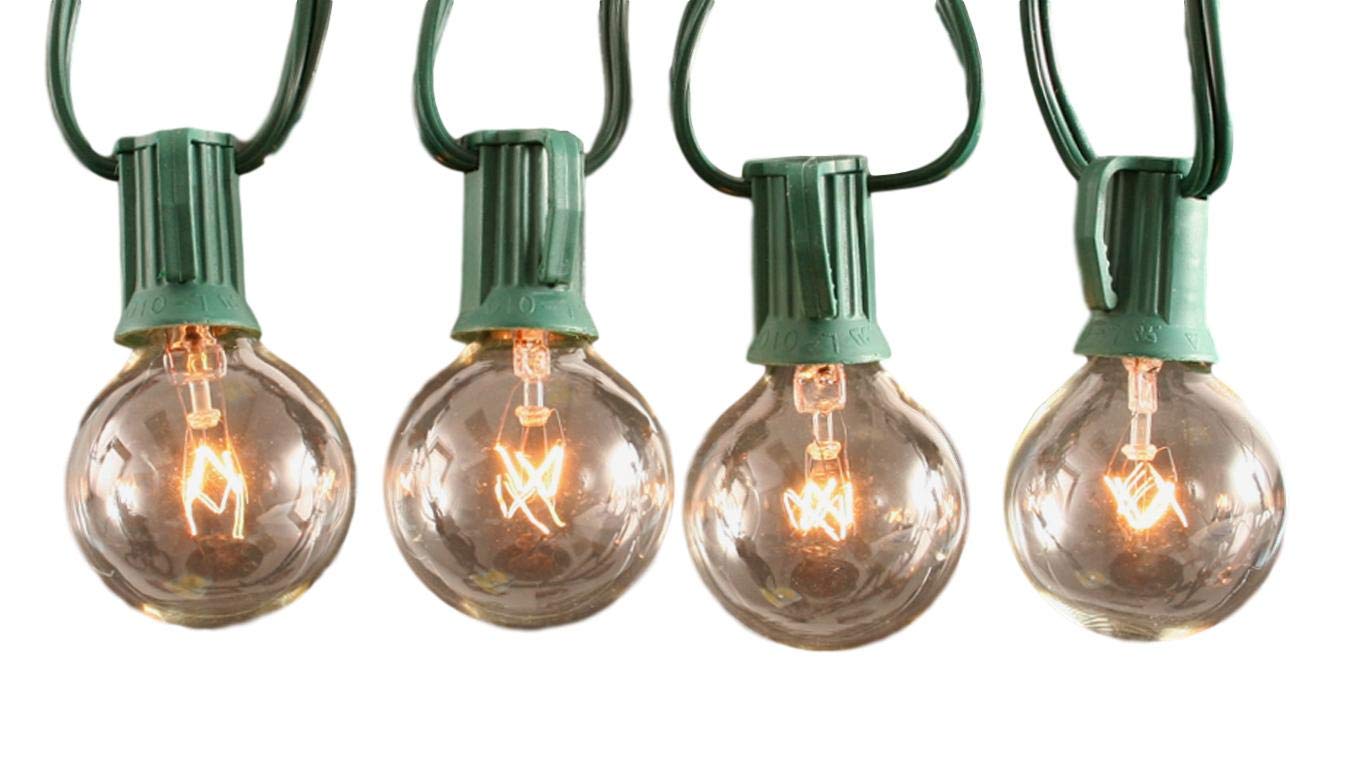 Sival Clear Globe String Lights Set of 25 G40 Bulbs, Perfect for Patio, Gardens, Gazebos, Weddings, Indoor/Outdoor, Christmas lights