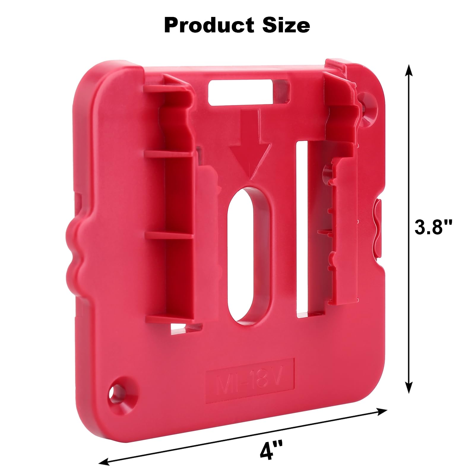 Gonocop Battery Holder for Milwaukee M18 18V Battery, Wall Mount Batteries Storage for Work Van, Shelf, Toolbox - 10 Packs