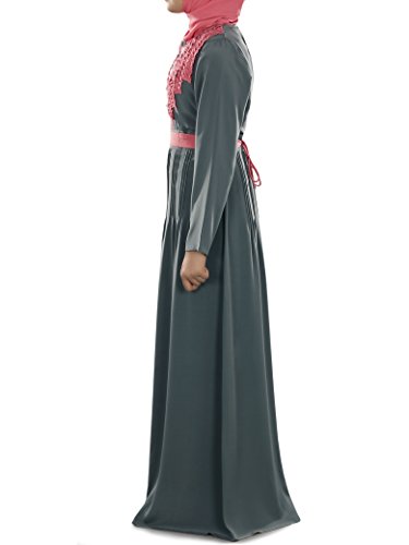 MyBatua Women’s Muslim Clothing Beautiful Dress Ramsha Abaya in Grey (X-Small)