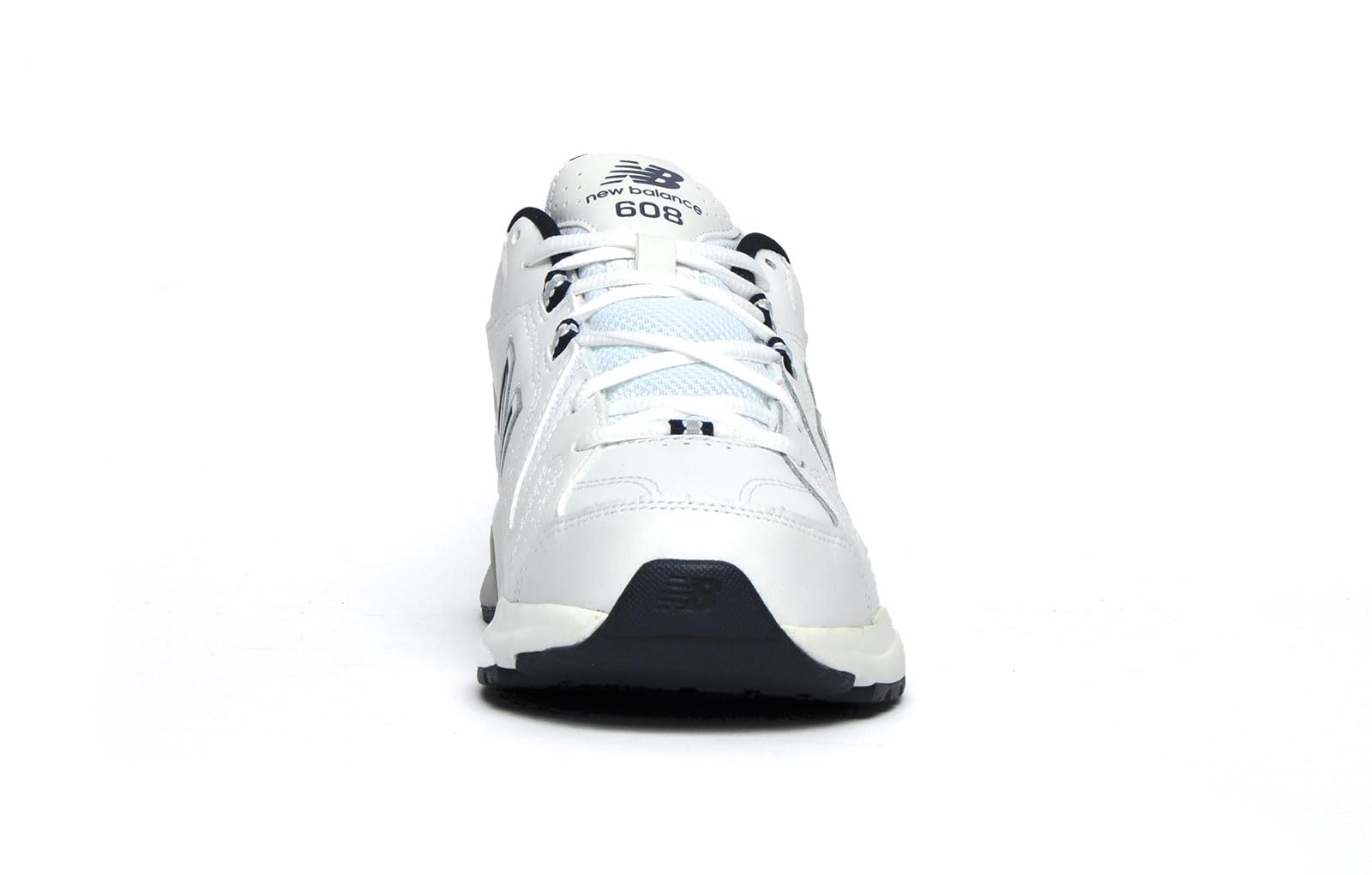 New Balance Men's 608 V5 Casual Comfort Cross Trainer, White/Navy, 10.5 Wide