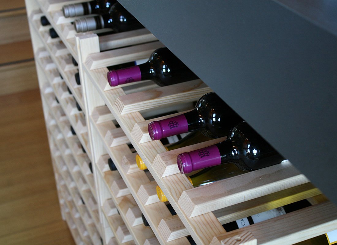 Creekside 48 Bottle Modular Wine Shelves (Pine) by Creekside - Exclusive 12-inch deep design, bottle necks don't stick out! Quality, high grade pine, 12", Pine