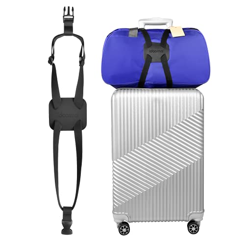 Luggage Straps Bag Bungees for Add a Bag Easy to Travel Suitcase Elastic Strap Belt, High Elastic Suitcase Adjustable Belt Bag Bungees with Buckles (Black/Black)