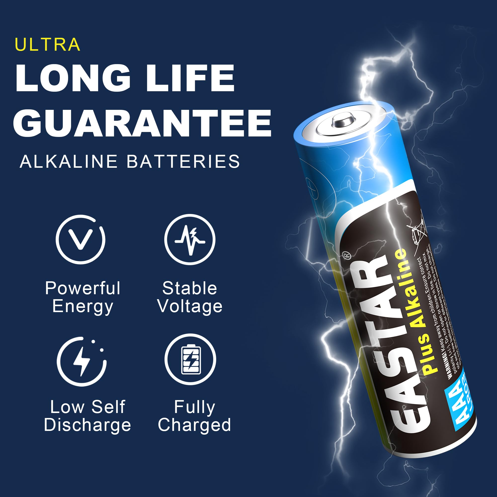 EASTAR BTS AAA Batteries with Maximum Power, Extra Long-Lasting Triple AAA Batteries 10-Pack, Leak-Proof Design, 10 Years Shelf Life, 1.5V LR03 Alkaline Batteries for Home and Office Devices