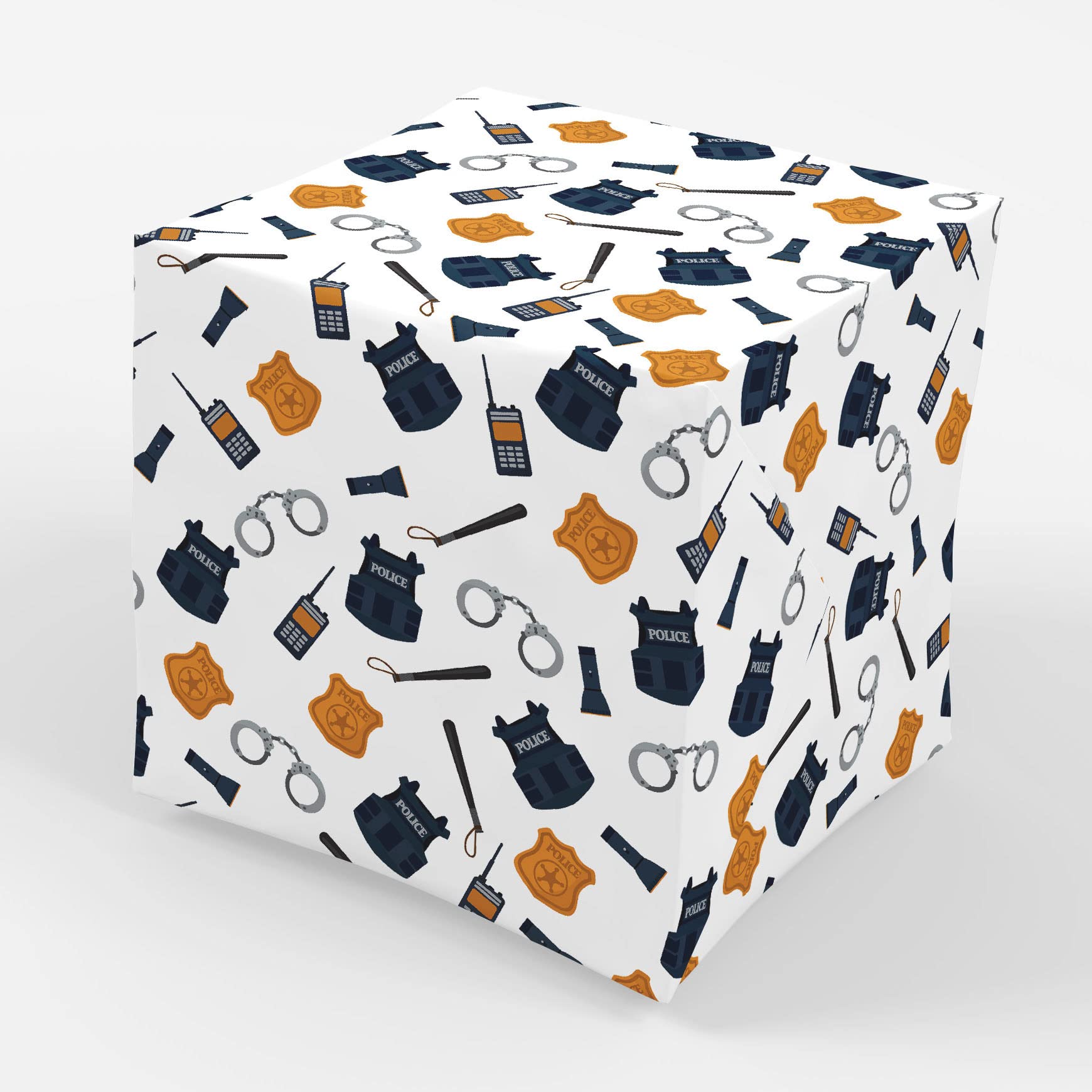 Stesha Party Police Wrapping Paper Birthday Gift Wrap - Folded Flat 30 x 20 Inch - 3 Sheets