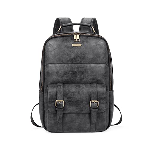 CHOLISS Laptop Backpack for Women&Men,15.6" Computer Backpack,Vintage Leather Travel Work College Bag Durable Daypack