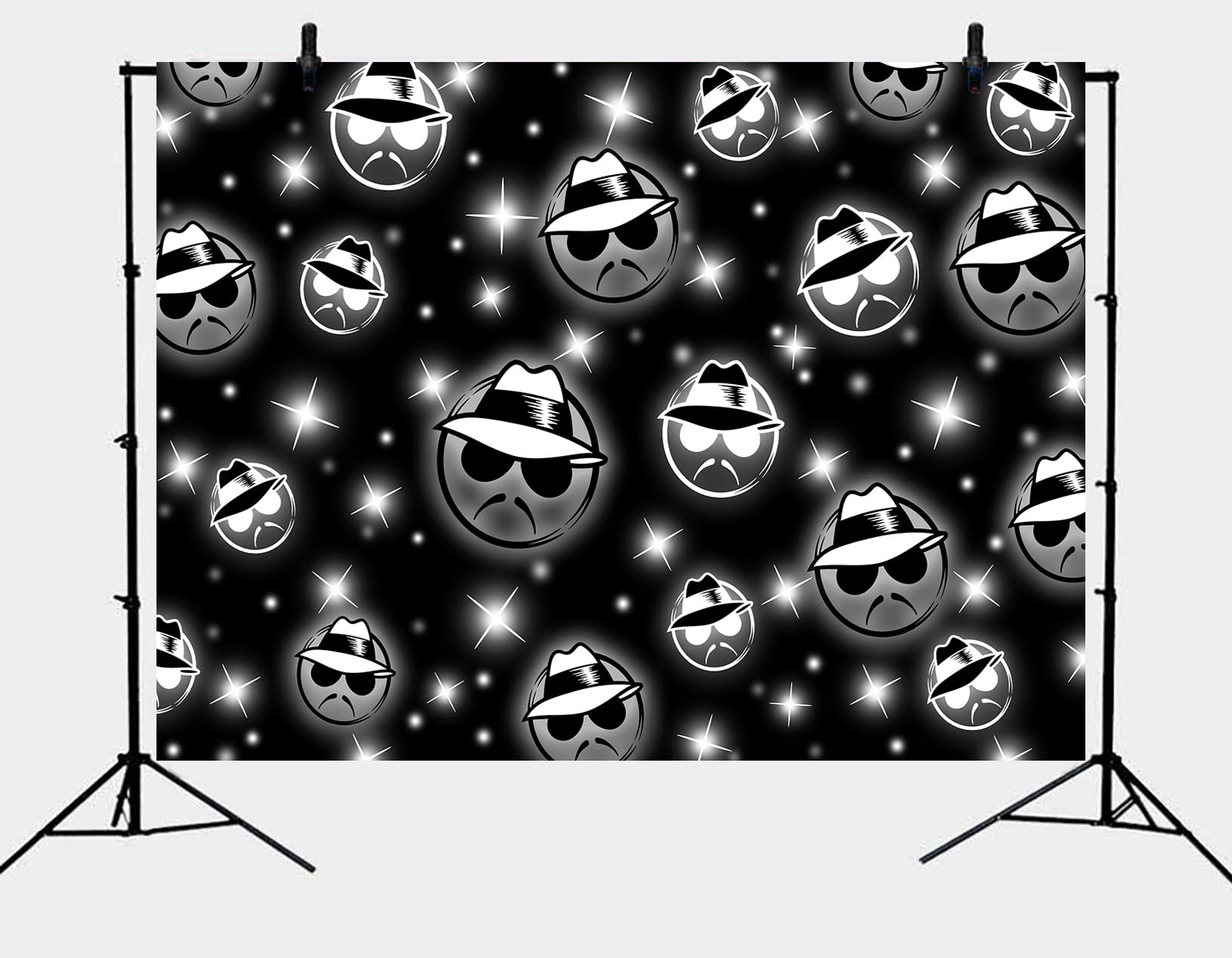 Cholo Theme Backdrop Early 2000s Background 7x5FT Black Glitter Old School Photography Banner Kids Birthday Cholo Party Decoration Props (84x60 inch)