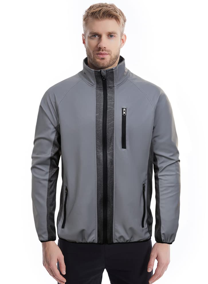 DFTD High Visibility (Hi Viz) Breathable Reflective Cycling Jacket & Running Sport Jacket Men Lightweight