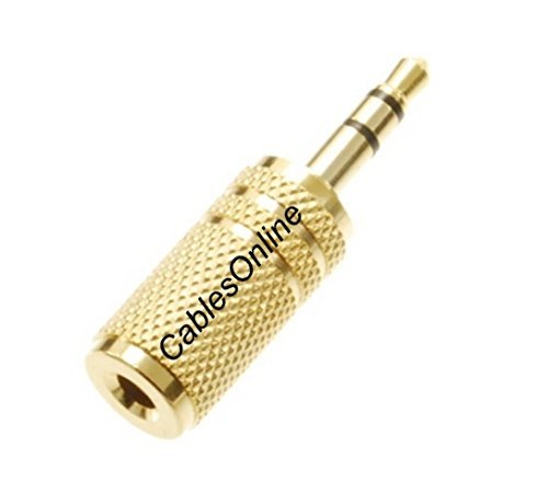 CablesOnline 2-Pack 3.5mm Stereo TRS Male Plug to 3.5mm Mono TS Female Jack Audio Adapters, AV-A37G-2