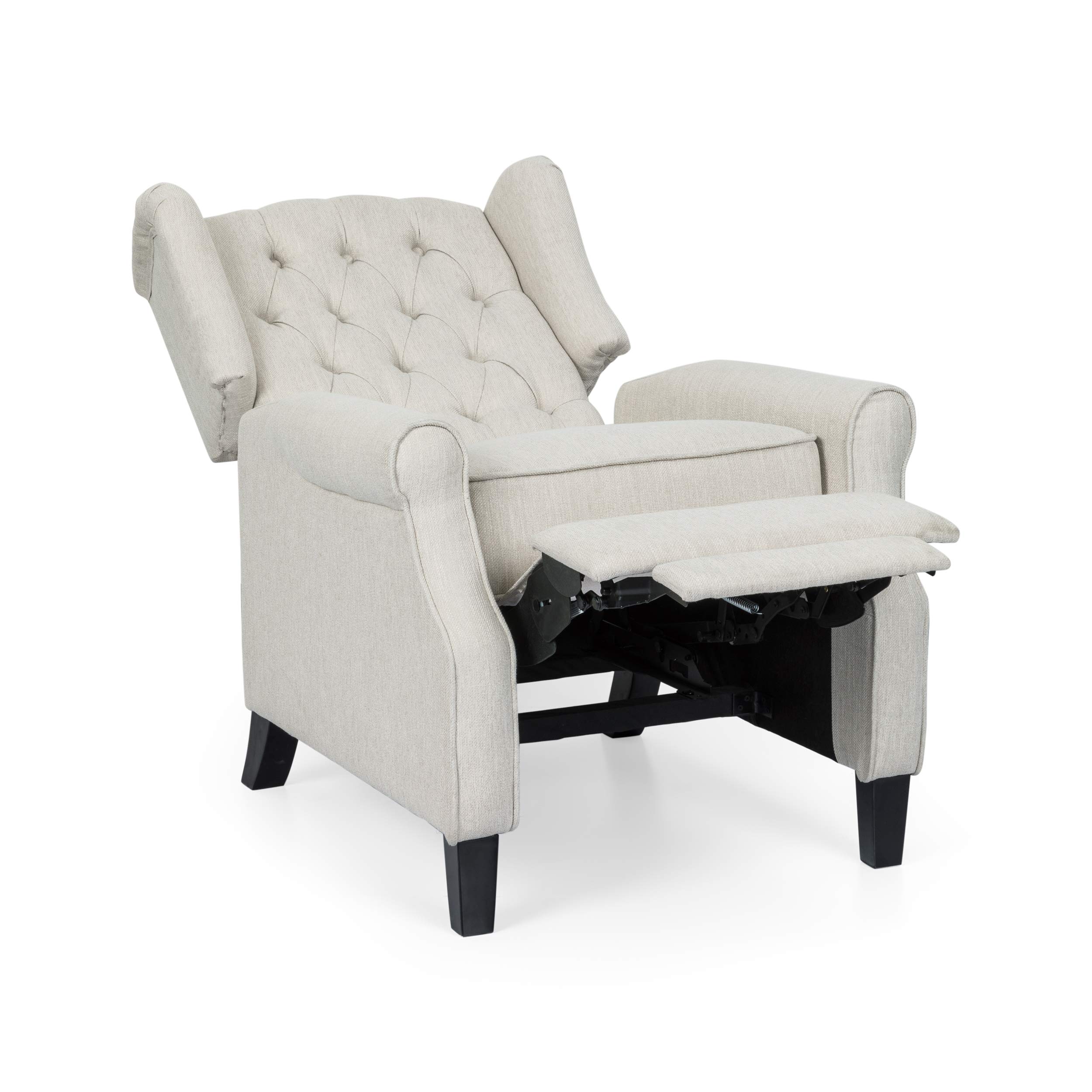 Christopher Knight Home Sarah Fabric Recliner, Beige, Dark Brown