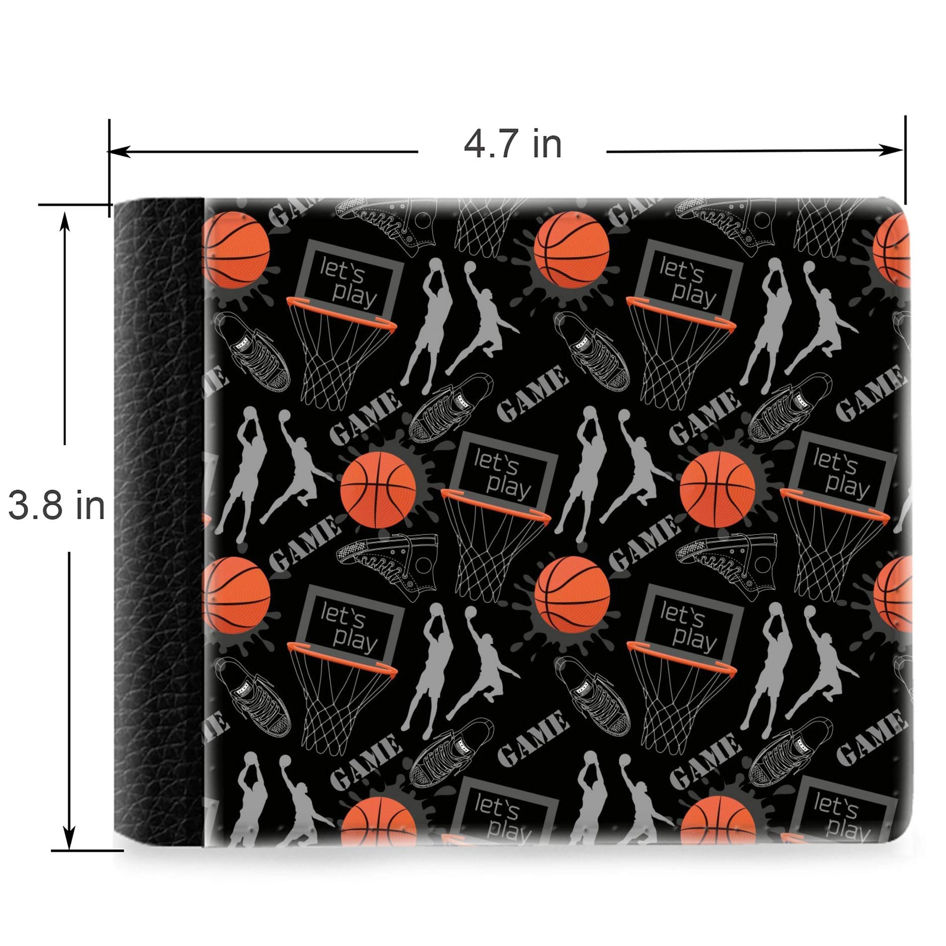 Ztion Unique Desige Pattern - Basketball Player Pattern, Slim Front Pocket Wallet Billfold RFID Blocking