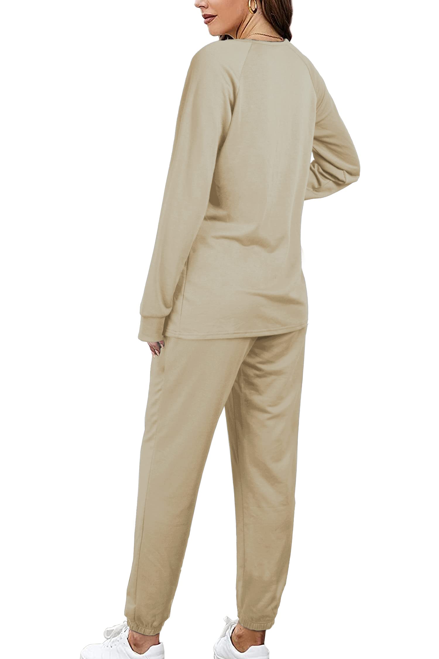 Dofaoo Two Piece Outfits for Women Long Sleeve Crew Neck Sweatsuits Sets with Pockets