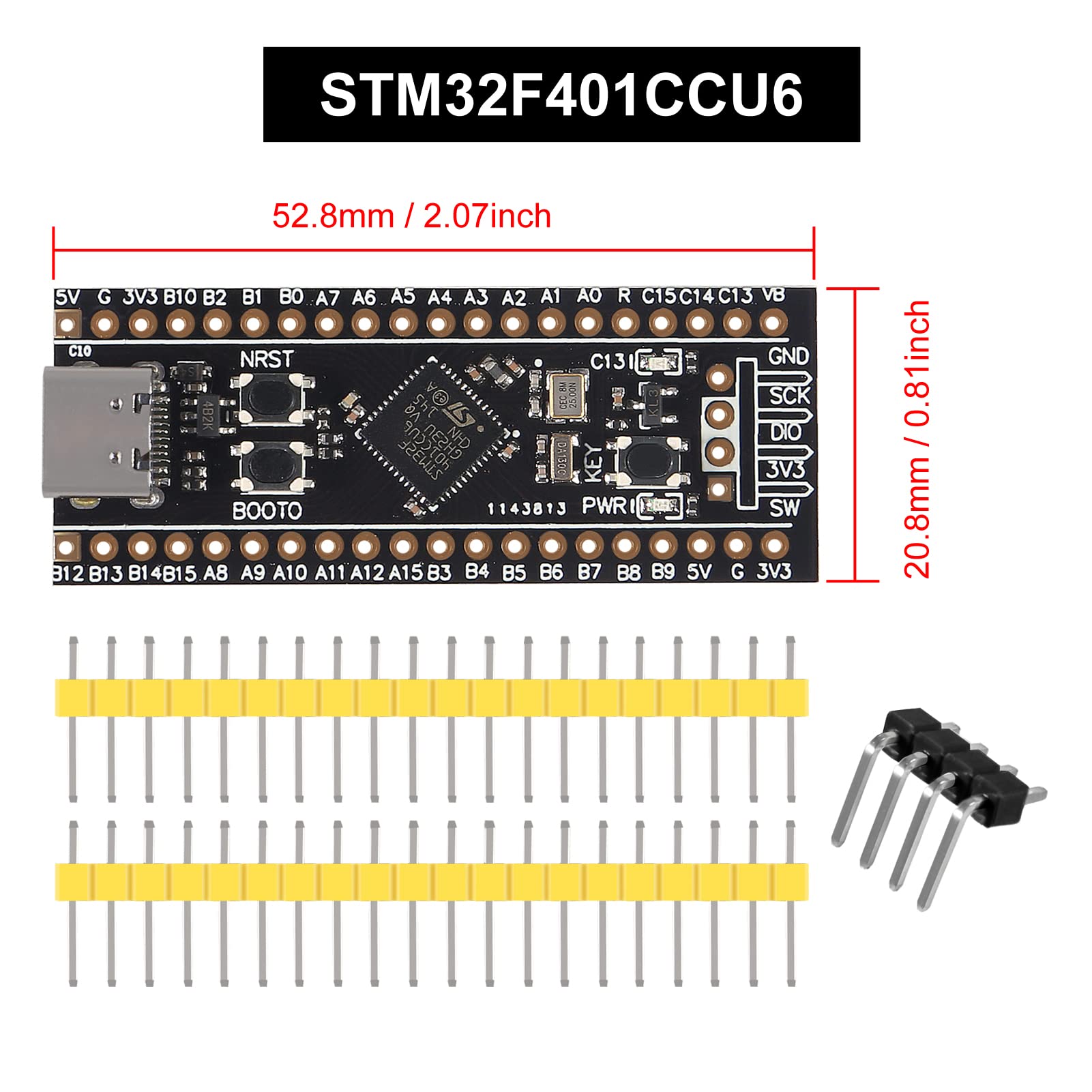 DWEII 2 PCS STM32F401 Development Board STM32F401CCU6 STM32F4 Development Board Learning Board 64KB RAM 256KB ROM for Arduino & Learning Board Plate Computer Office, Electronic Accessories