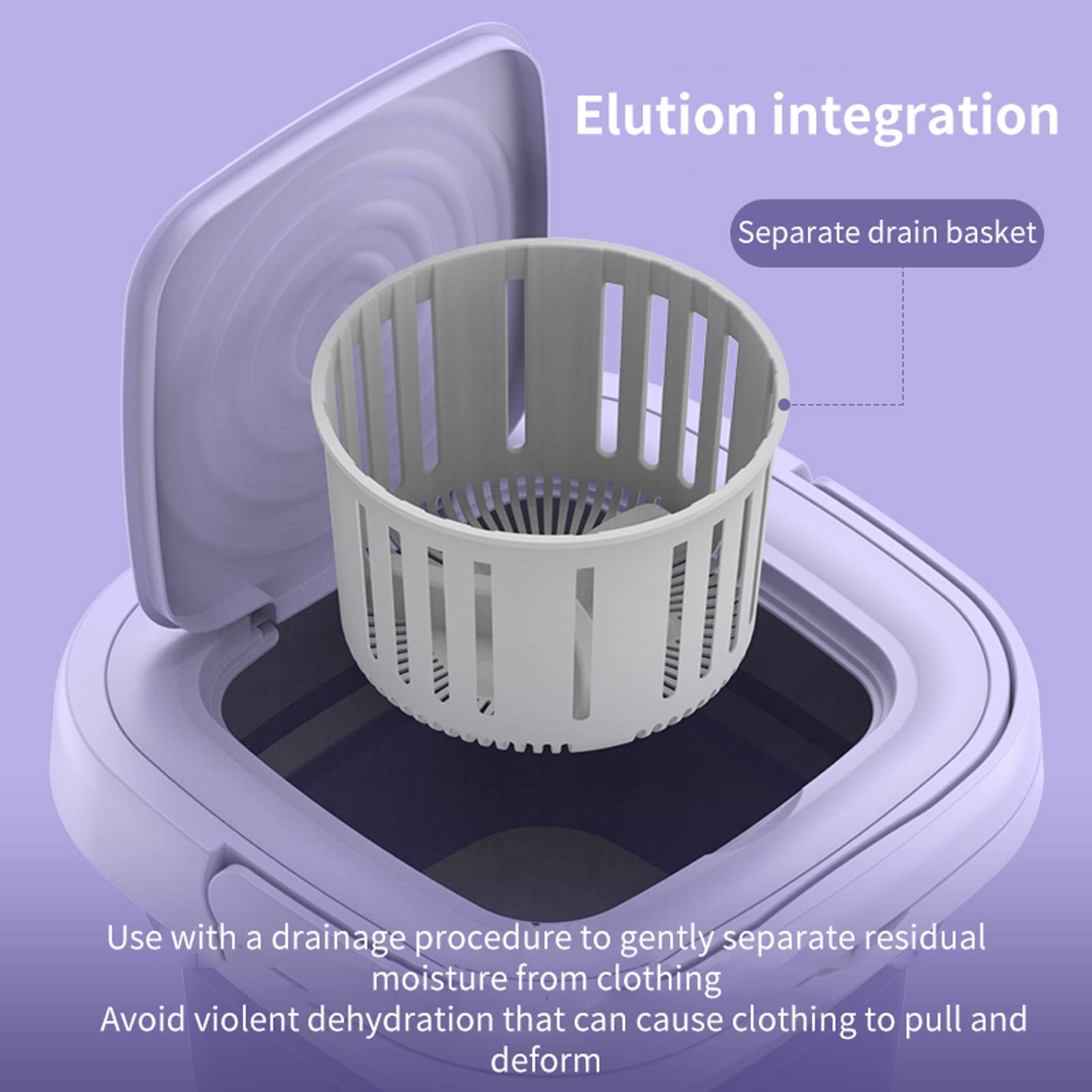 Chpbolly Portable Washing Machine, Mini Foldable Washer and Spin Dryer Small Foldable Bucket Washer, Suitable for Apartment Dorm,Travelling,Best Gift Choice (Purple-8 L)(01)