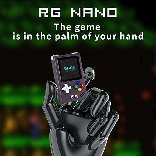 RG Nano Mini Retro Video Handheld Game Console Linux System 1.54" IPS Screen 64G TF Card Built in 5405 Classic Games 1050mAh Battery Hi-fi Speaker Aluminum Alloy Protable Game Player