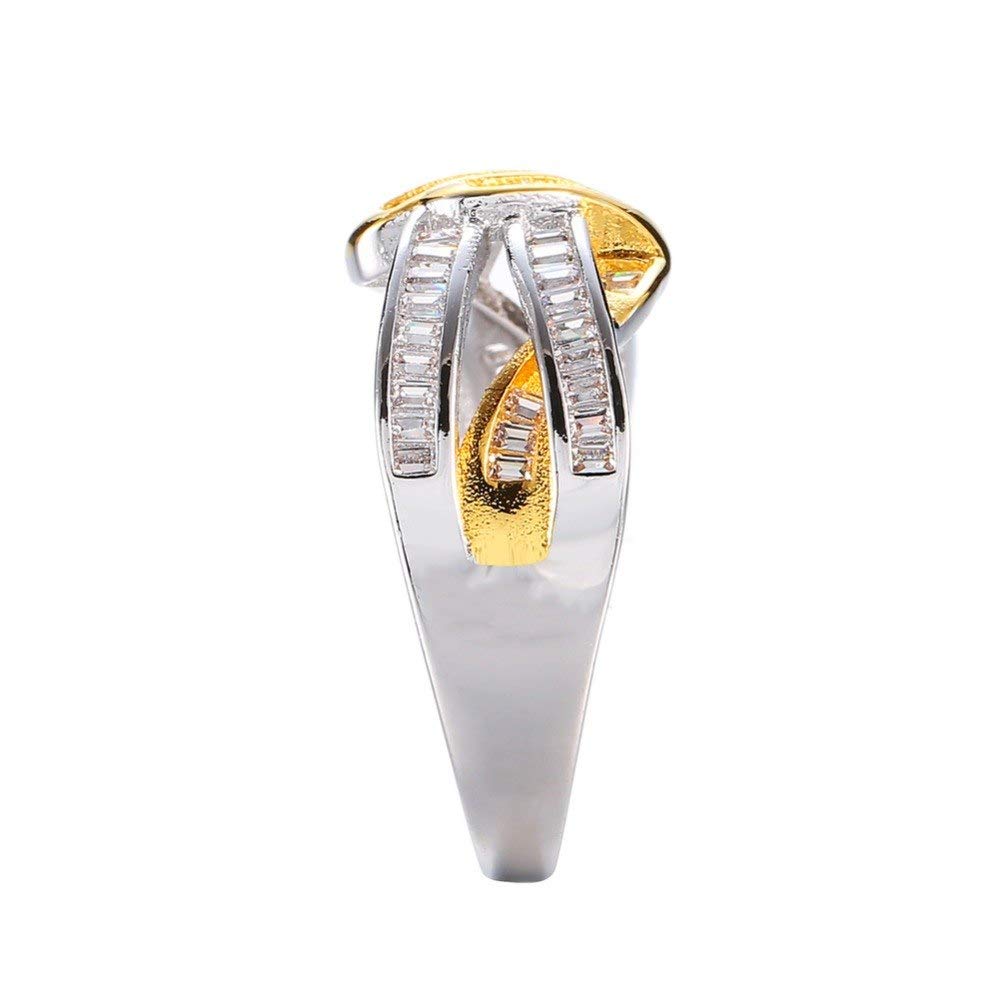 Czjewelry 18k Gold Plated Crossover Statement Ring | Rings for Women Size 5-10
