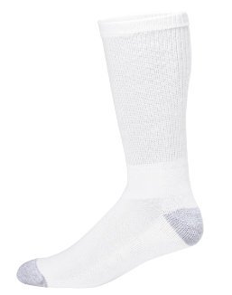 Champion Mens Big & Tall Cotton Moisture Wicking Crew Socks (Pack of 6), White