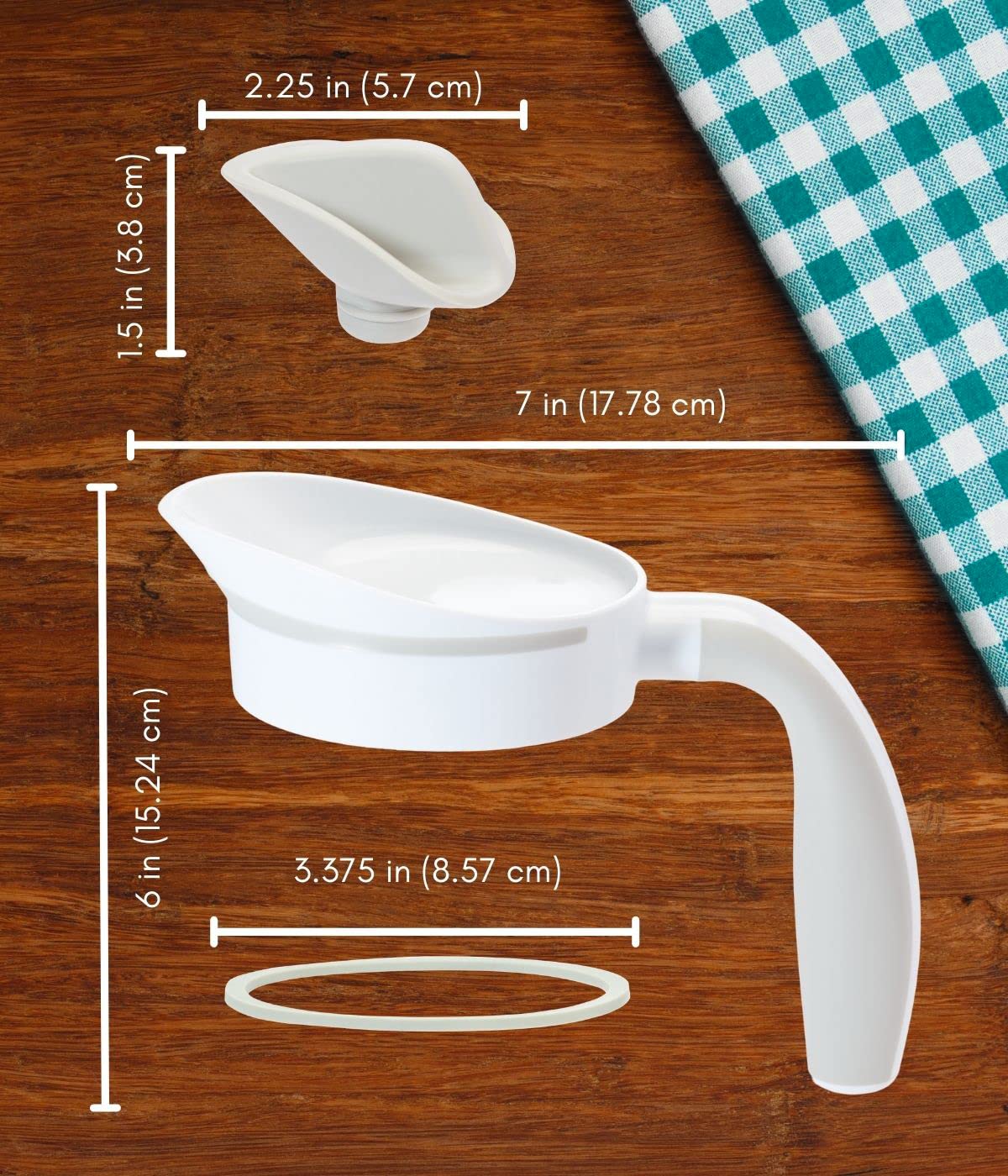 Ergo Spout WIDE mason jar pitcher, mason jar pour spout lid, (WIDE MOUTH) (1, Classic White)