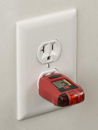 Gardner Bender GFI-3501 Ground Fault Receptacle Tester & Circuit Analyzer, 110-125V AC, for GFCI / Standard / Extension Cords & More, 7 Visual LED Tests , Red