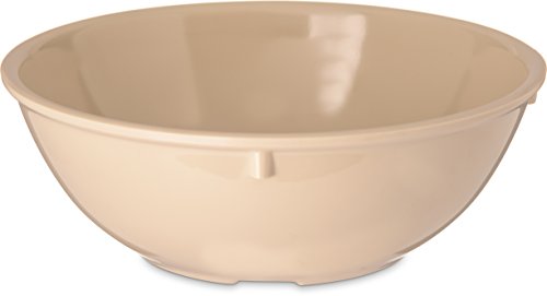 Carlisle FoodService Products Dallas Ware Plastic Snack Bowl, Melamine Bowl For Restaurants, Hospitals, 14 Ounces, Tan