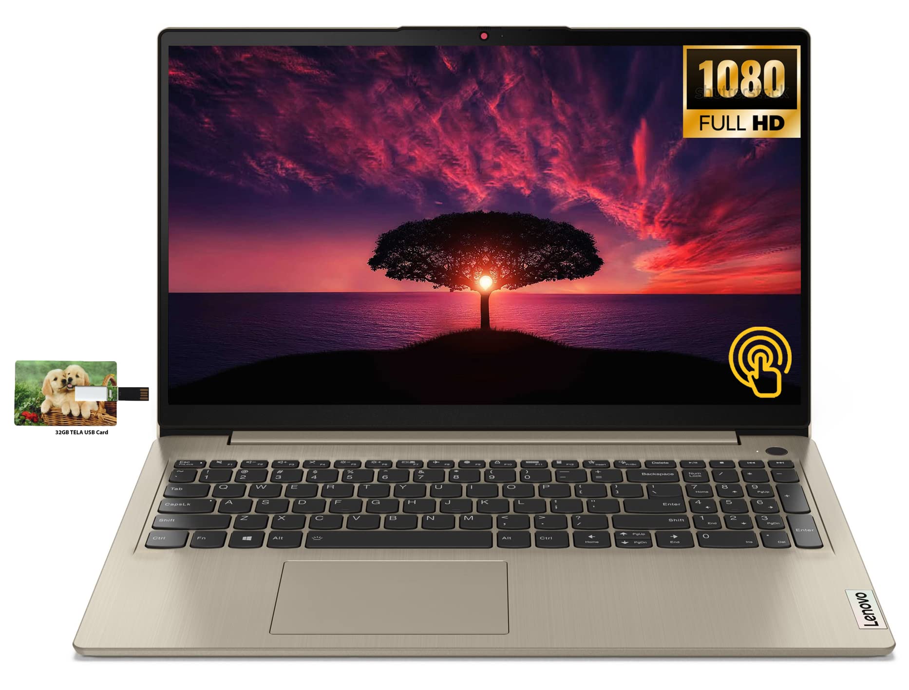 New Lenovo IdeaPad 3i Business Laptop, 15.6" FHD Touchscreen, Core i3-1115G4, Windows 11 Pro, 12GB RAM 256GB SSD, WIFI, 32GB Tela USB Card
