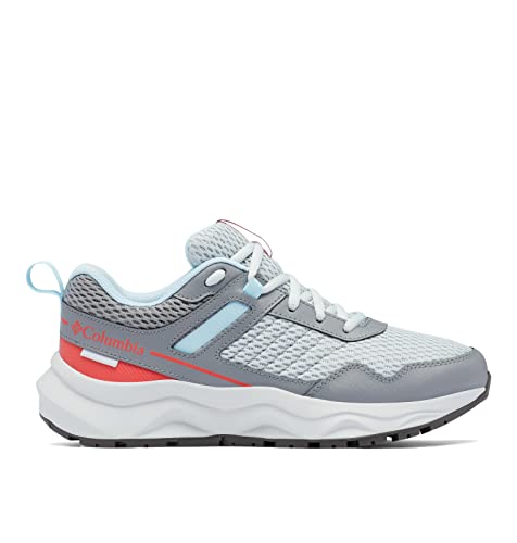 Columbia Women's Plateau Waterproof Hiking Shoe, Cirrus Grey/Red Hibiscus, 8
