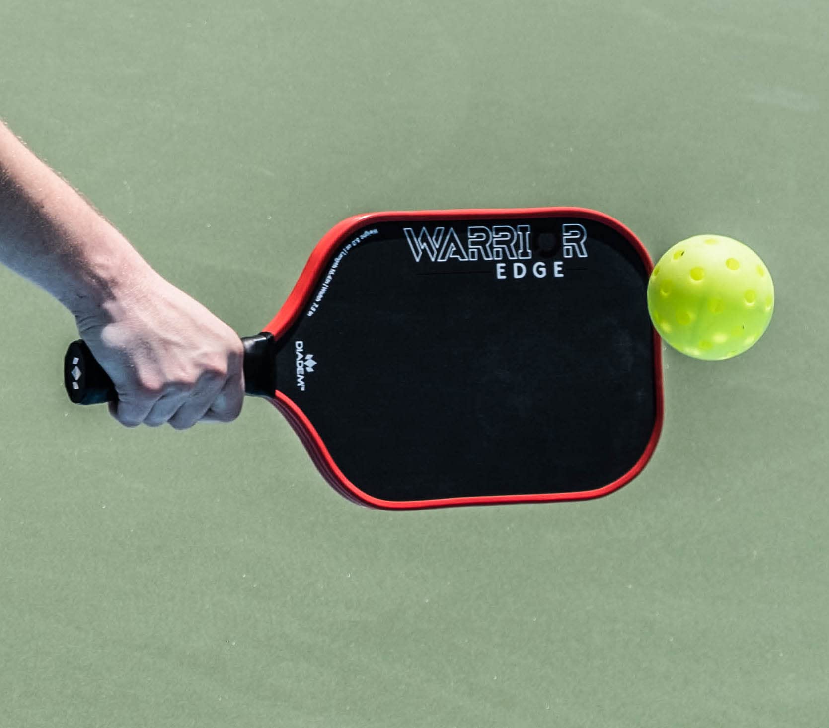 Diadem Warrior Edge Classic Pickleball Paddle, Carbon Fiber(Graphite) Etched Face for Max Spin, 16mm Core, Midweight 8oz. - Teal