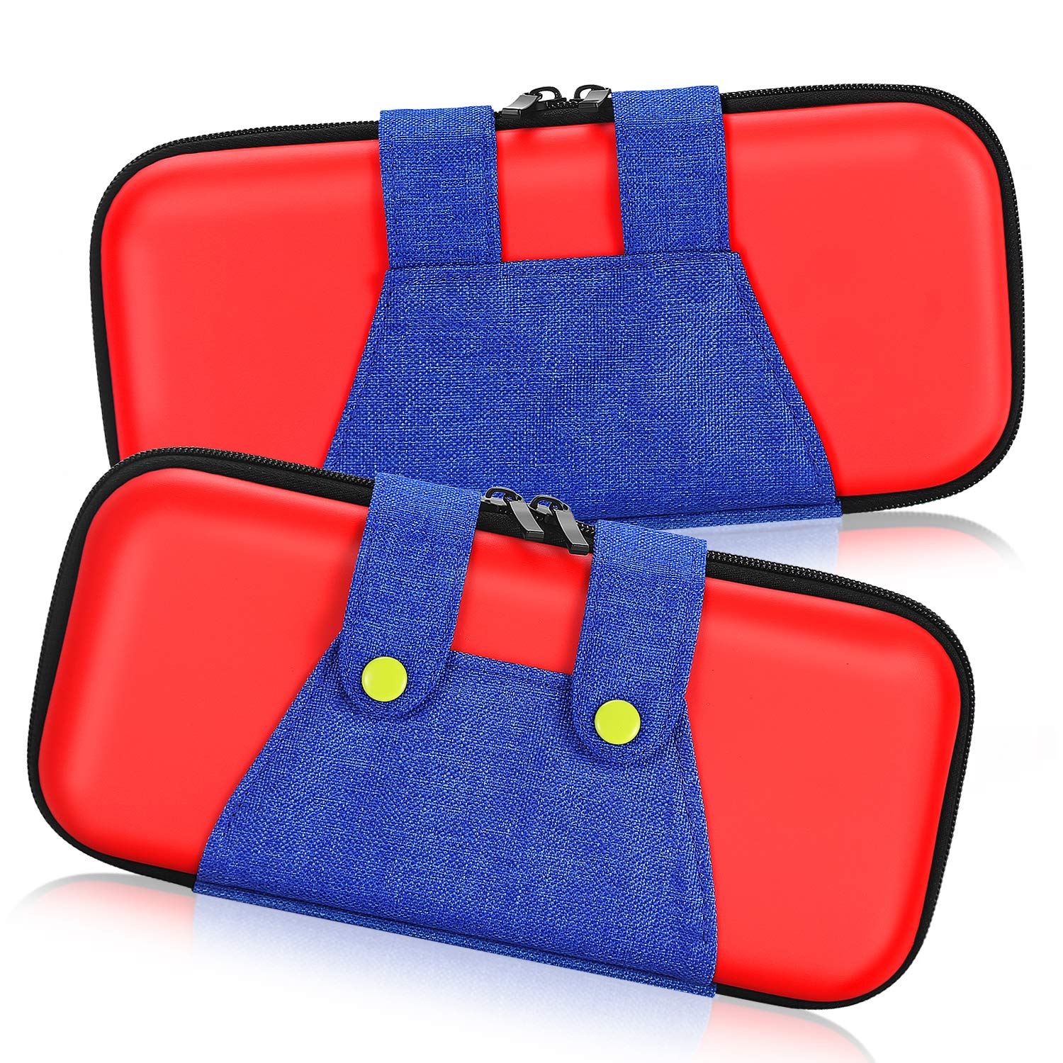 TNP Travel Case for Nintendo Switch Mario Theme Portable Travel Carry Hard Shell EVA Material Pouch Traveler Deluxe Cover with Strap Handle for Switch Console, Joy Con Controller, Game Card Holders