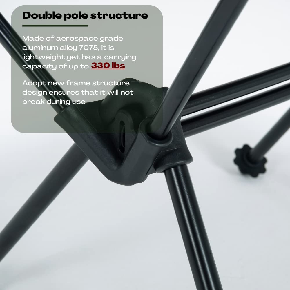 DOKICAMP Camping Chair 330 lbs Capacity Heavy Duty Compact Portable Folding Chair Chair P1 (Army Green)