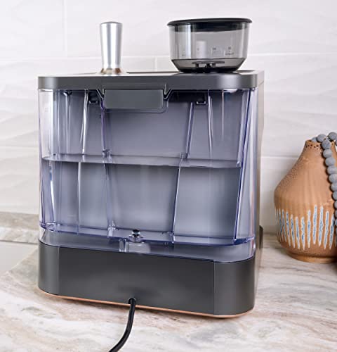 Café Bellissimo Semi Automatic Espresso Machine + Milk Frother | WiFi Connected| Built-In Bean Grinder, 15-Bar Pump & 95-Ounce Water Reservoir | Matte Black, C7CESAS3RD3