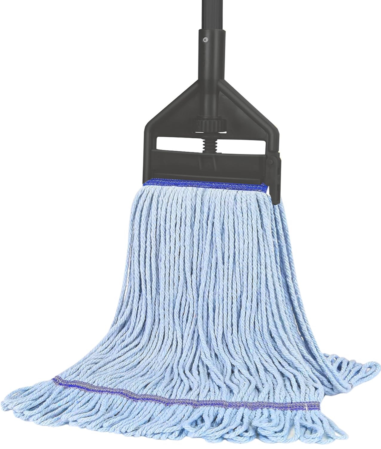 Looped-End Commercial Industrial Cotton Mop for Floor Cleaning ,Heavy Duty String Wet Mops with Long Handle for Home,Garage,Office, Workshop, Warehouse Floor Cleaning (1 Industrial mop)