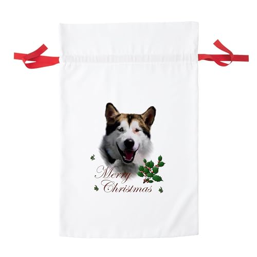 CafePress Alaskan Malamute Christmas Fabric Gift Bag, 21"x32"