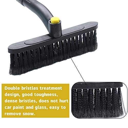 LivTee 32" Snow Brush and Ice Scrapers for Car Windshield, Extendable Car Snow Accessories with Foam Grip, Brush Supports 360 Degree Rotation, Car Winter Removal Tool for Cars, Trucks, SUVs
