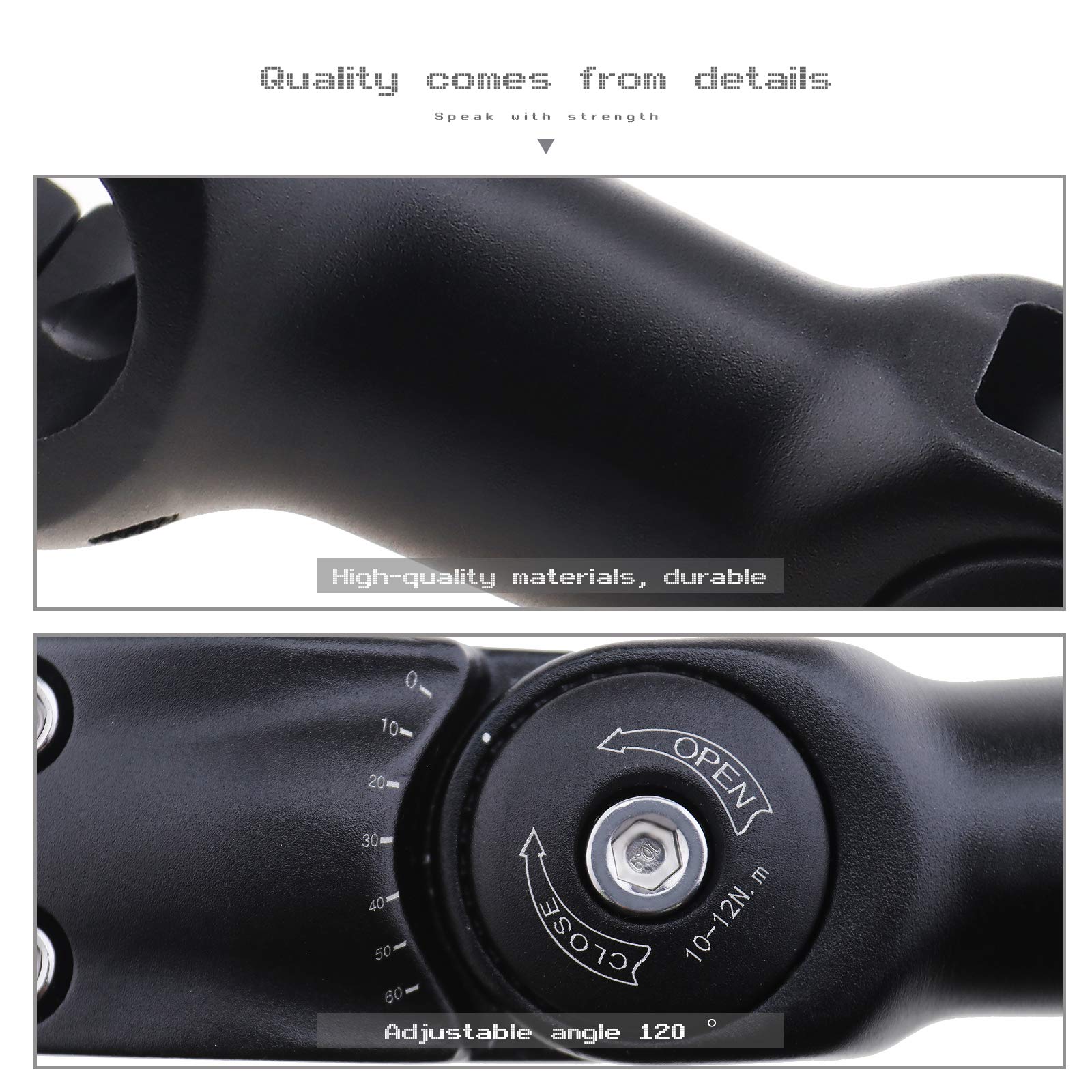 Create idea 1 Inch Adjustable Handlebar Stem,for Cross-Country Bike 1-1/8inch Front Fork 4-1/3 Inch Extension Black