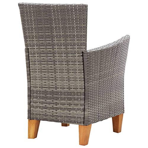 MBFLUUML Outdoor Patio Furniture, Patio Dining Sets, 9 Piece Dining Set Poly Rattan and Solid Acacia Wood Gray Suitable for Patio, Porch, Backyard, Balcony.
