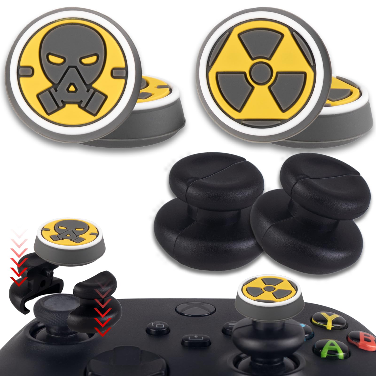 PlayRealm NO Falling Off Thumbstick Extender x 2 & Thumb Grip x 4 for Xbox Series & Xbox one Controller(Paw Purple)