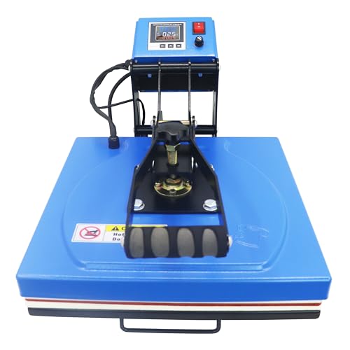 Industrial-Quality 15" x 15" Color LED Digital Sublimation Transfer Machine T-Shirt Heat Press Machine, 15" x 15", Blue