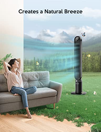 VAGKRI Tower Fan 42" Oscillating Tower Fan with 3 Modes, 4 Wind Speeds, 12H Timers, 90°Oscillation & 135° Vertical, Standing Fans for Home Bedroom Living Room Office, Powerful Floor Fan with Remote