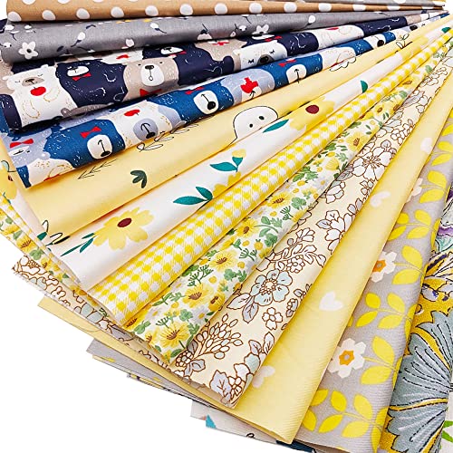 Quilting Fabric, QiMicody 56pcs 100% Cotton 9.8β x 9.8β(25cm x 25cm) Fat Quarters Fabric Bundles, Pre-Cut Squares Sheets for Patchwork Sewing Quilting Crafting, No Repeat Patterns