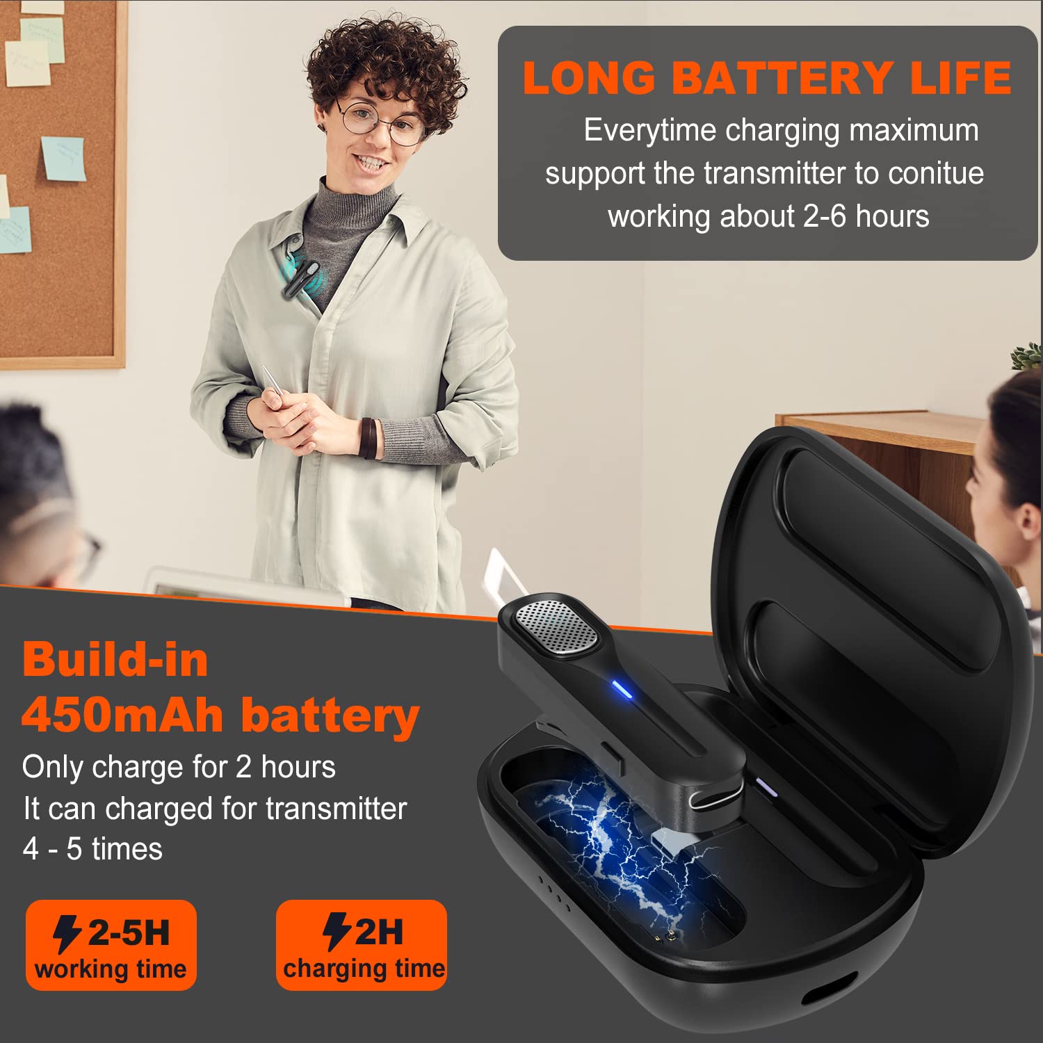 Wireless Lavalier Microphone for Android & PC,Plug&Play for YouTube,TikTok,Video Recording,Vloggers,Facebook Live Stream,Auto-Sync Noise Canceling Wireless Clip on Microphone(No Need App/Bluetooth)