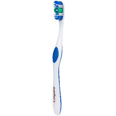 Colgate 360 Whole Mouth Toothbrush, Adult Soft Toothbrush With Tapered Bristles, Features Tongue Cleaner and Ergonomic Handle, Helps Whiten Teeth and Removes Bacteria, 4 Pack