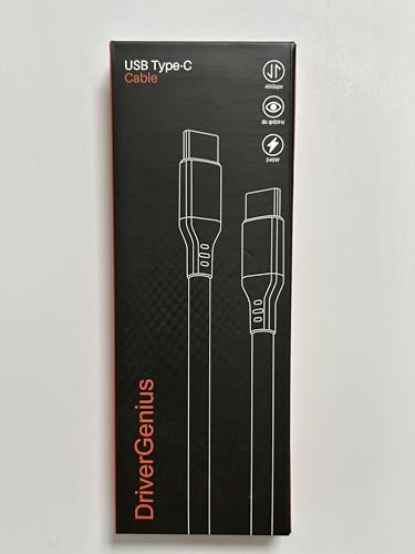 DriverGenius USB4 40Gbps USB C to C Cable 6ft - 8K 60Hz Display (DP-Alt Mode), 240W Power Delivery - Compatible with Windows 11, macOS 14 Sonoma (UC240-40G)