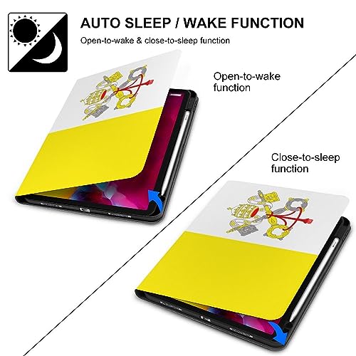 Vatican Flag Fashion Case for IPAD 2020 AIR 4 (10.9in), Pen Slot Protective Cover for IPAD 2020 AIR 4 (10.9in), Convenient Magnetic Stand