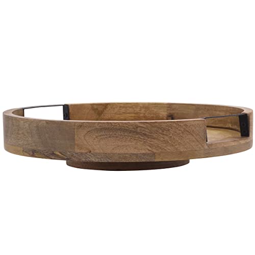 Gourmet Basics by Mikasa Avery Mango Wood Lazy Susan Serving Tray, 14 Inch, Brown
